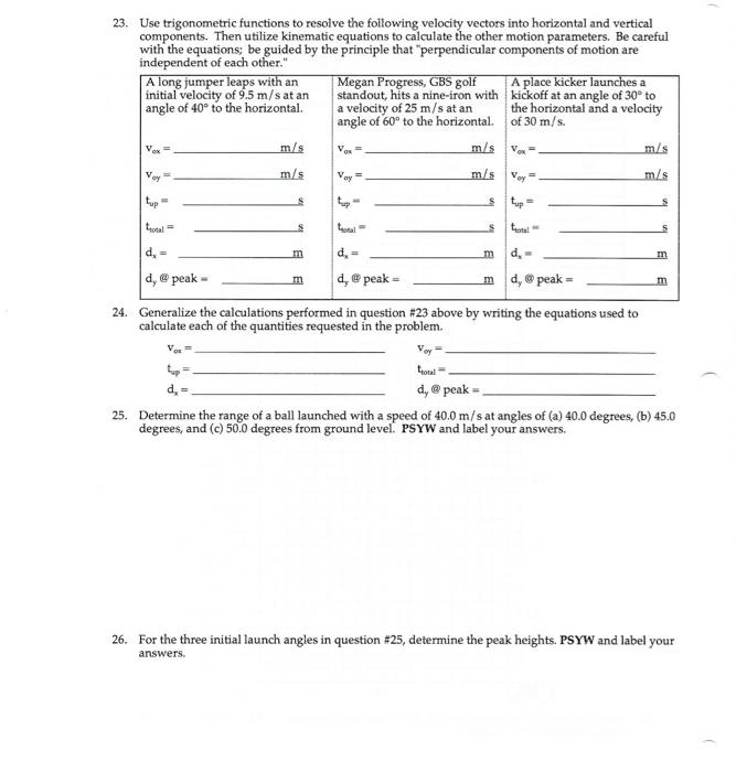 Solved - 23. Use trigonometric functions to resolve the | Chegg.com