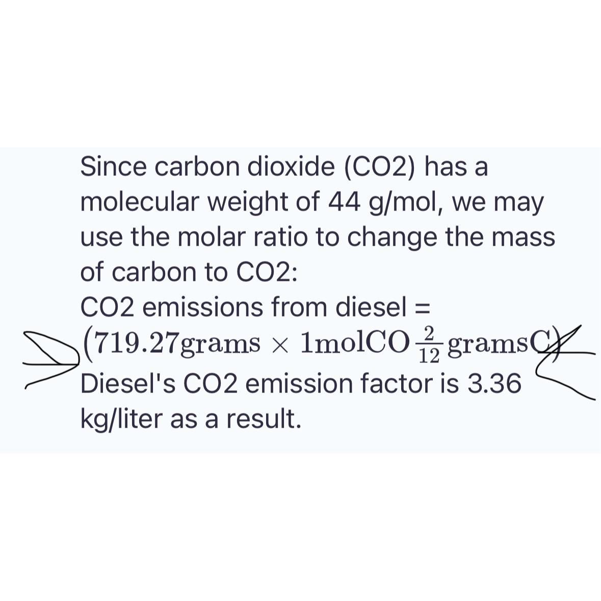 Since carbon dioxide (CO2) ﻿has a molecular weight of | Chegg.com