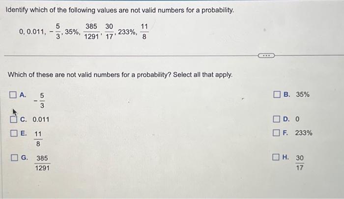 Solved Identify which of the following values are not valid | Chegg.com