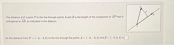 Solved The distance d of a point P to the line through | Chegg.com