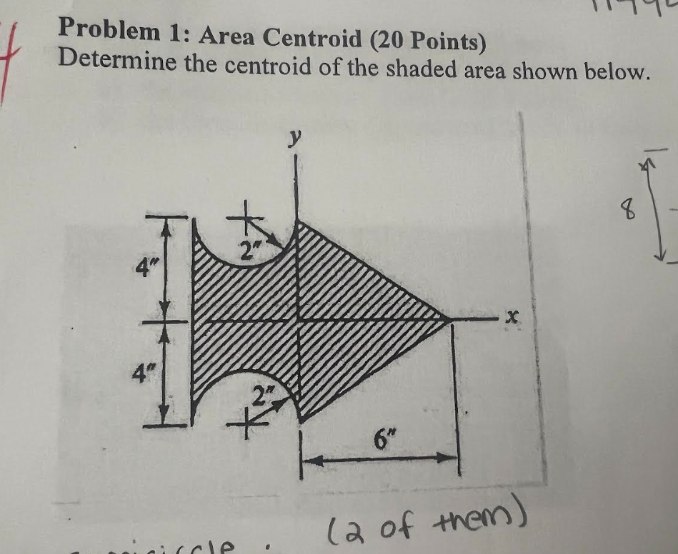Solved Problem 1: Area Centroid (20 ﻿Points)Determine the | Chegg.com