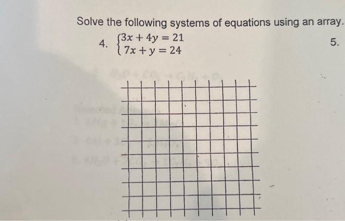 Solved Solve the following systems of equations using an | Chegg.com