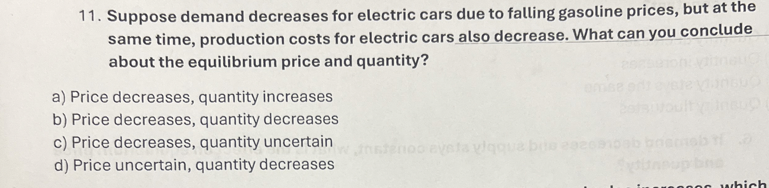 Solved Suppose demand decreases for electric cars due to | Chegg.com