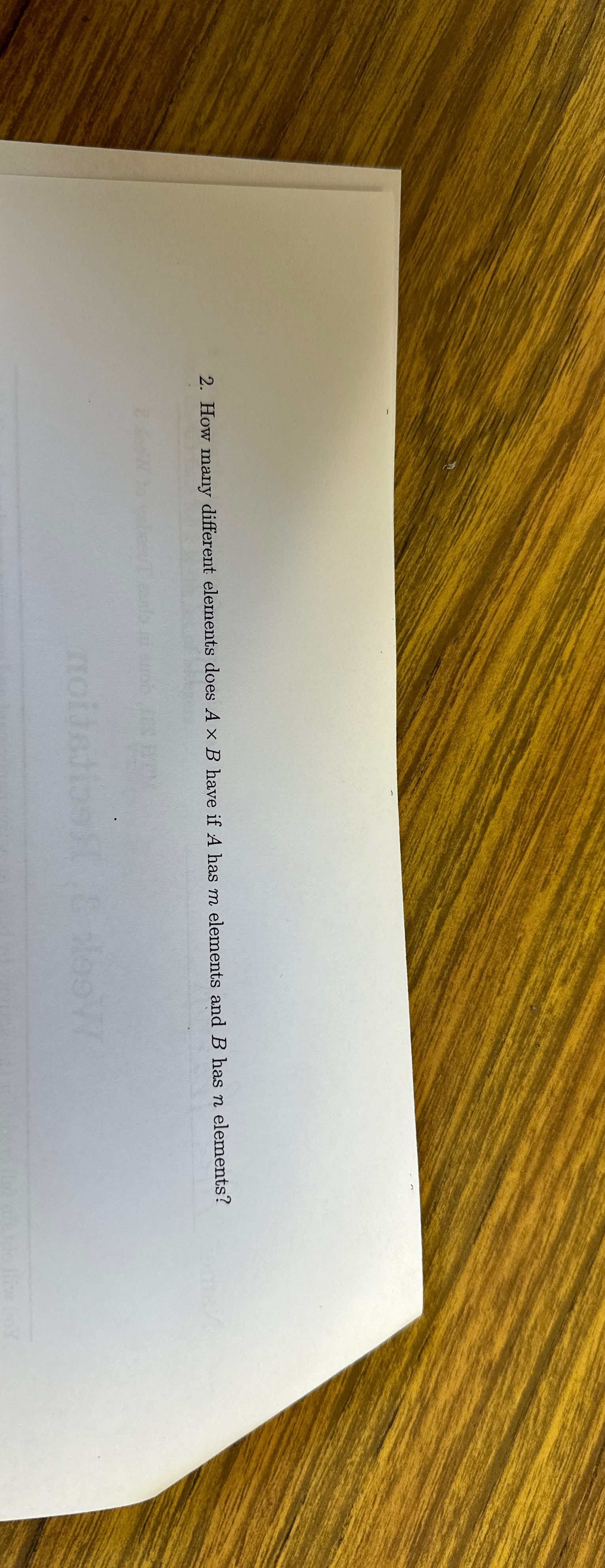 Solved How many different elements does A×B ﻿have if A has m | Chegg.com