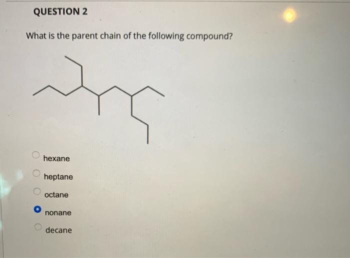 Solved QUESTION 2 What is the parent chain of the following | Chegg.com