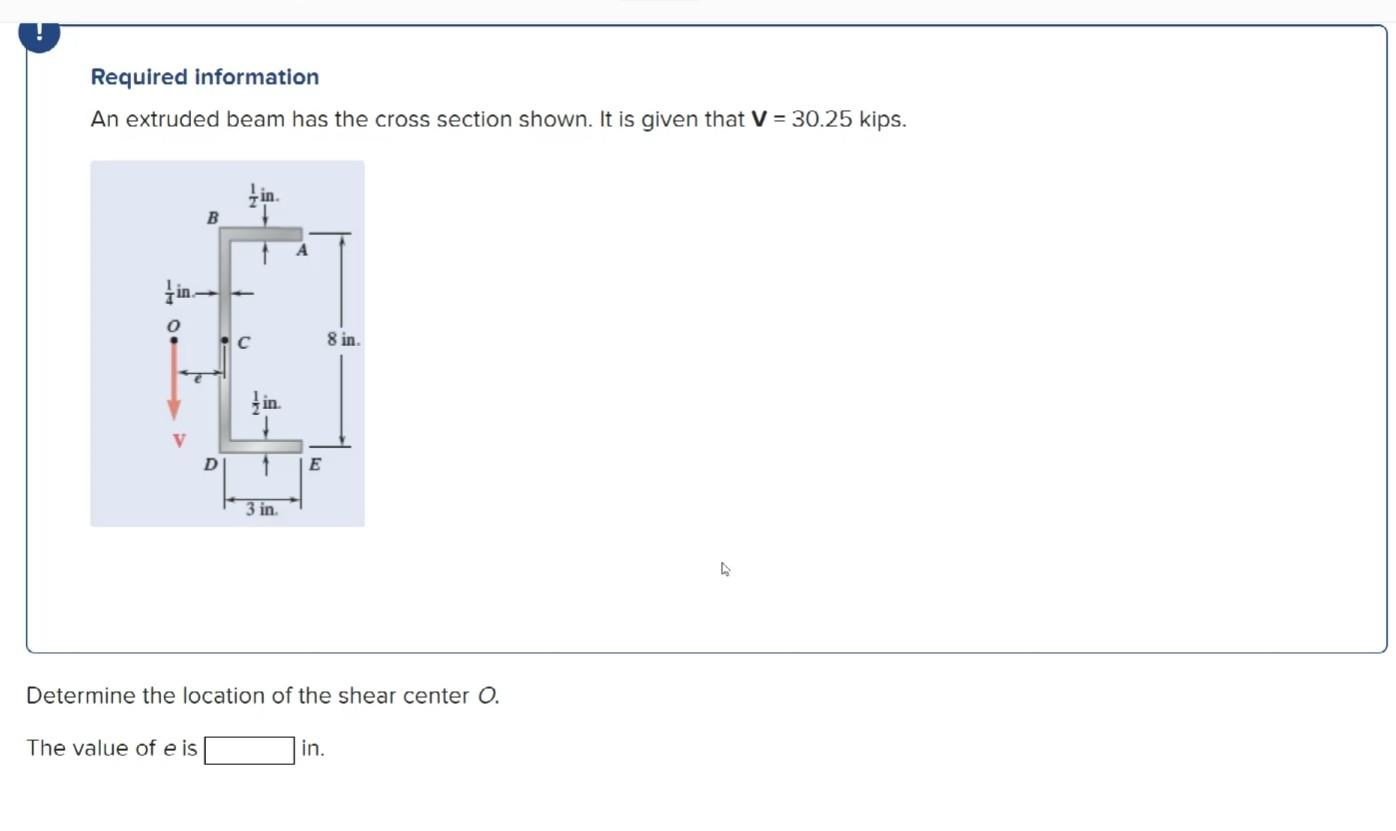 Solved Required information An extruded beam has the cross | Chegg.com