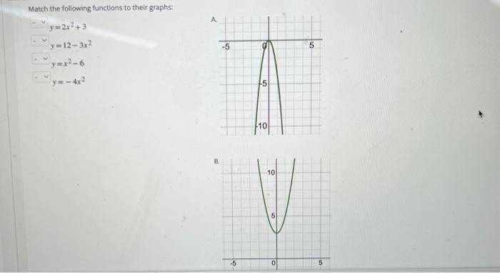 Solved A Match the following functions to their graphs: | Chegg.com