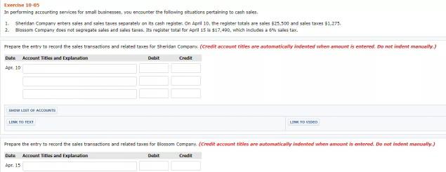 Solved Exercise 10-05 In performing accounting services for | Chegg.com