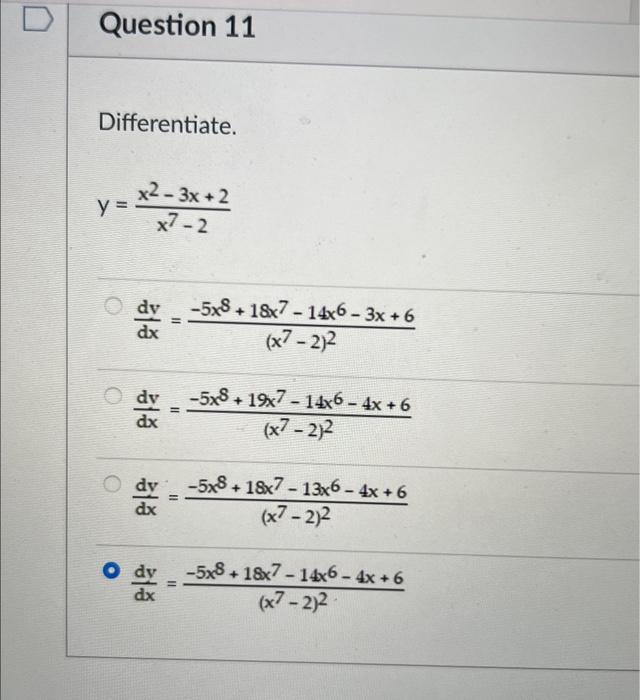 Solved Differentiate F X 3x5 6x3−1 3x2−3x [do Not Use
