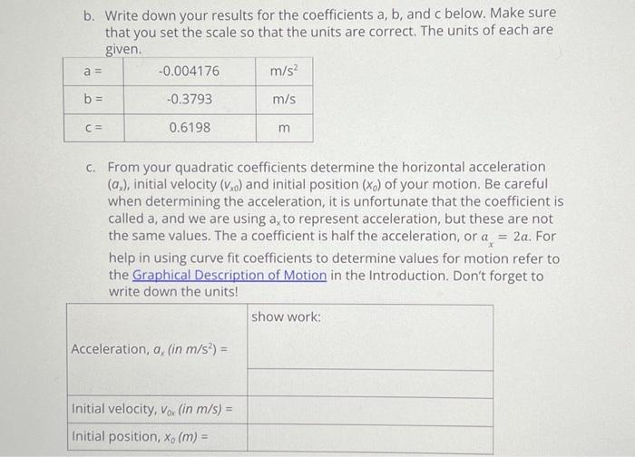Solved b. Write down your results for the coefficients a,b, | Chegg.com Solved b. Write down your results for the coefficients a,b, | Chegg.com