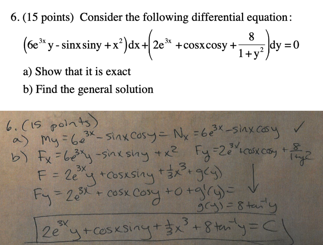 Solved (15 ﻿points) ﻿Consider the following differential | Chegg.com