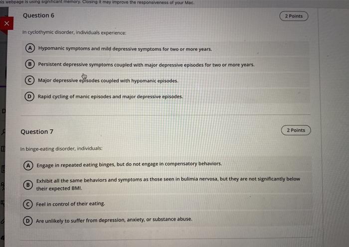 Solved his webpage is using significant memory closing it | Chegg.com