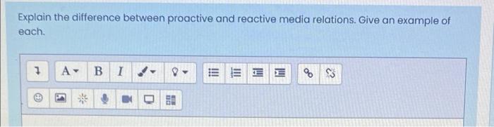 Explain the difference between proactive and reactive | Chegg.com