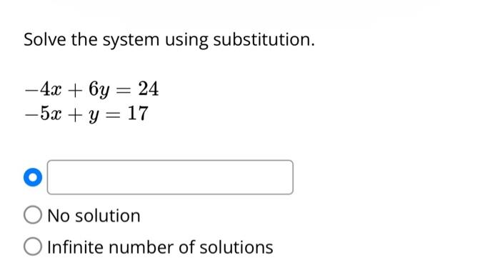 Solved Solve the system using substitution. | Chegg.com