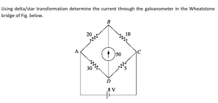 Solved Using delta/star transformation determine the current | Chegg.com