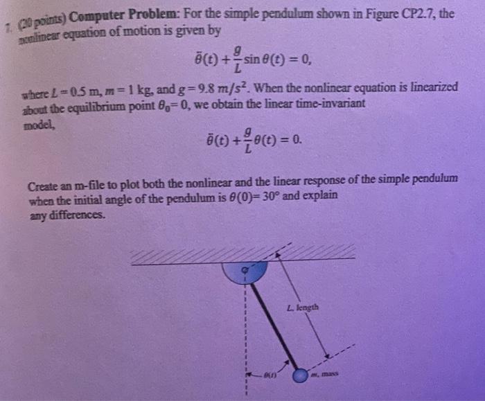 Solved 1. 0 points) Computer Problem: For the simple | Chegg.com