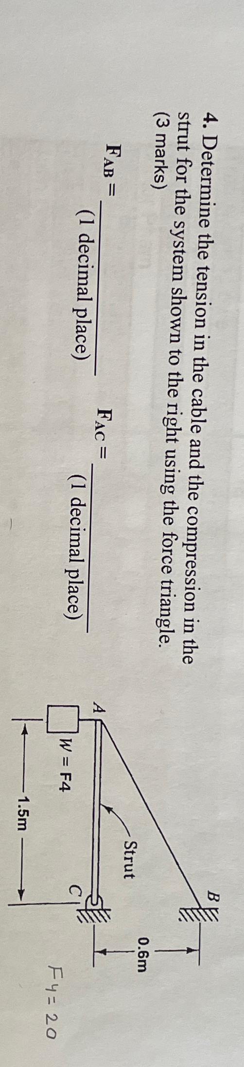 Solved Determine the tension in the cable and the | Chegg.com