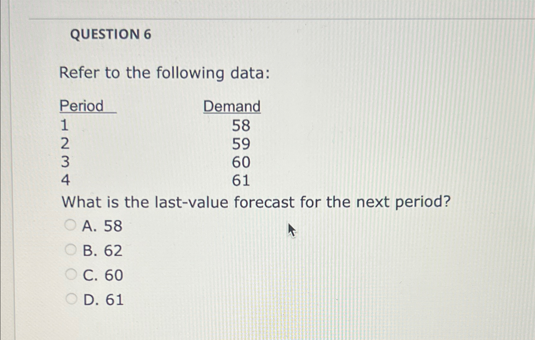 Solved QUESTION 6Refer to the following | Chegg.com