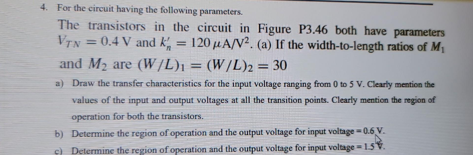 Solved 4. For the circuit having the following parameters. | Chegg.com