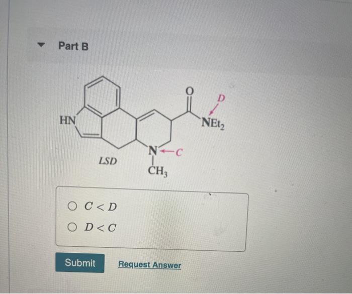 Solved Part B D HN NE2 NC LSD CH3 OC H Ο Η | Chegg.com