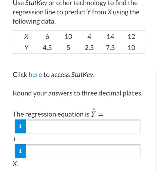 Solved Use StatKey or other technology to find the | Chegg.com