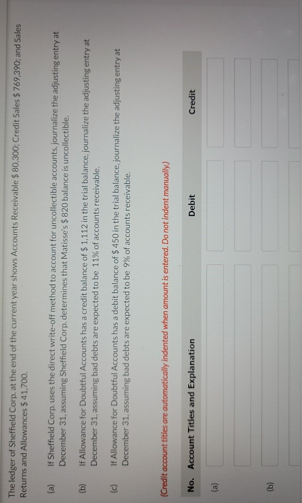 Solved The ledger of Sheffield Corp. at the end of the | Chegg.com
