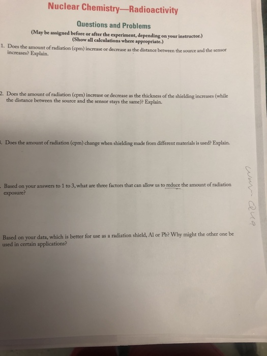 Solved Nuclear Chemistry—Radioactivity Questions and | Chegg.com