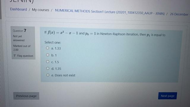 Solved Dashboard My Courses Numerical Methods Section 