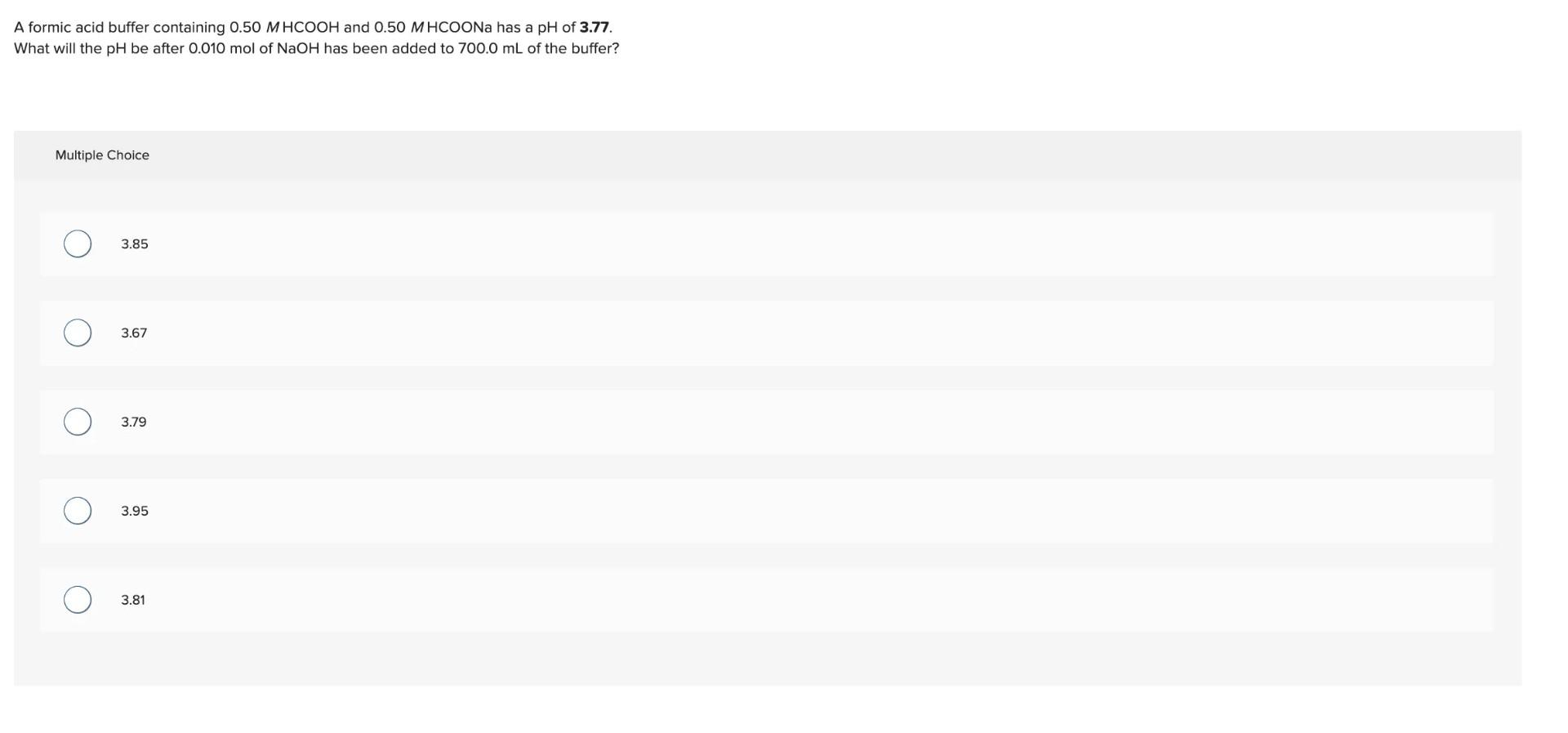 Solved What is the pH of a buffer that consists of | Chegg.com