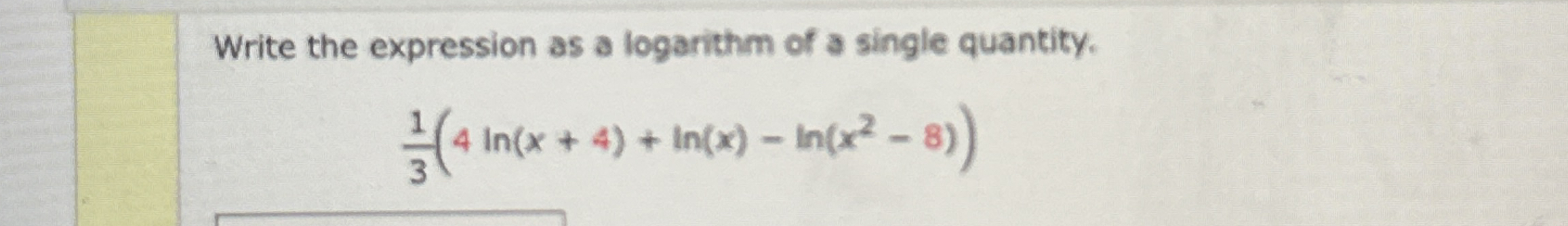 Solved Write the expression as a logarithm of a single | Chegg.com