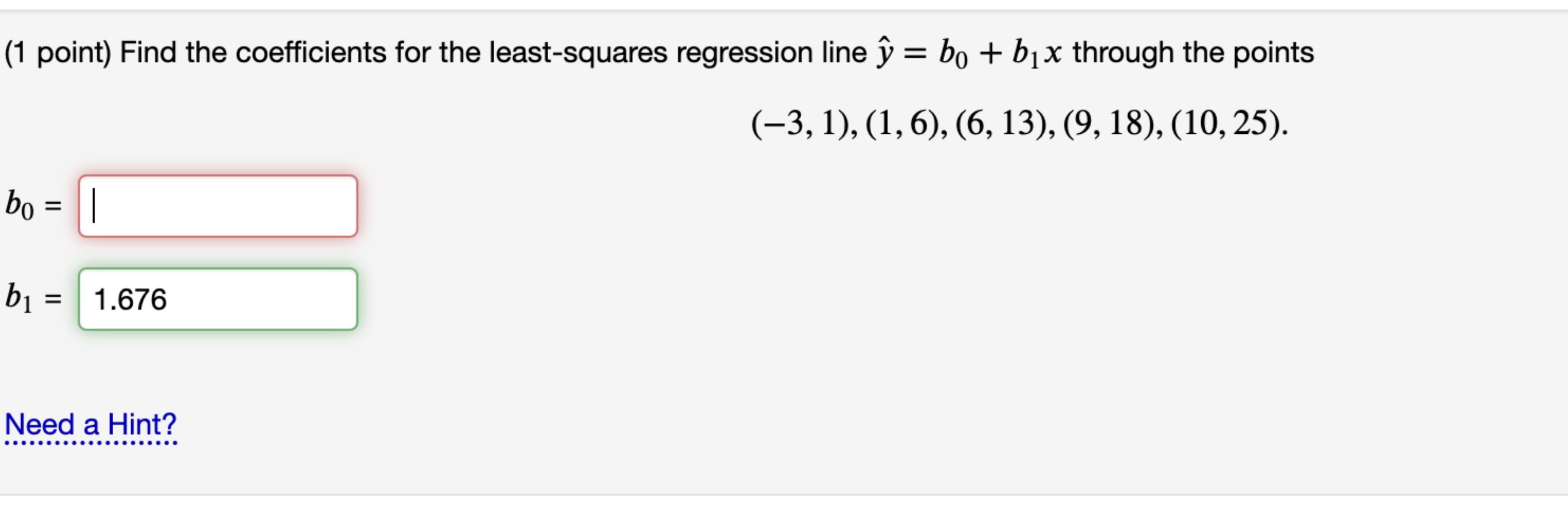 Solved (1 ﻿point) ﻿Find the coefficients for the | Chegg.com