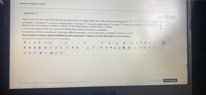 Solved Question completion Status QUESTION 19 Flower color | Chegg.com