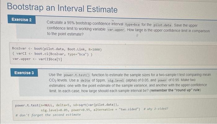 Solved Bootstrap an Interval Estimate Calculate a 95% | Chegg.com Solved Bootstrap an Interval Estimate Calculate a 95% | Chegg.com