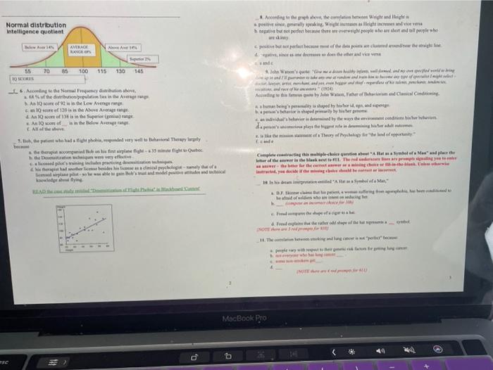 Solved Normal distribution Intelligence Quotient AVERAGE A | Chegg.com