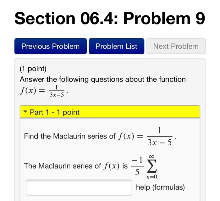 Solved Section 06.4: Problem 9 Previous Problem Problem List | Chegg.com