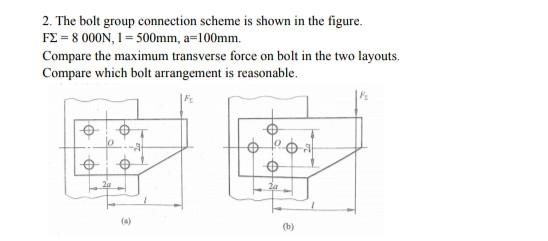 Solved 2. The bolt group connection scheme is shown in the | Chegg.com