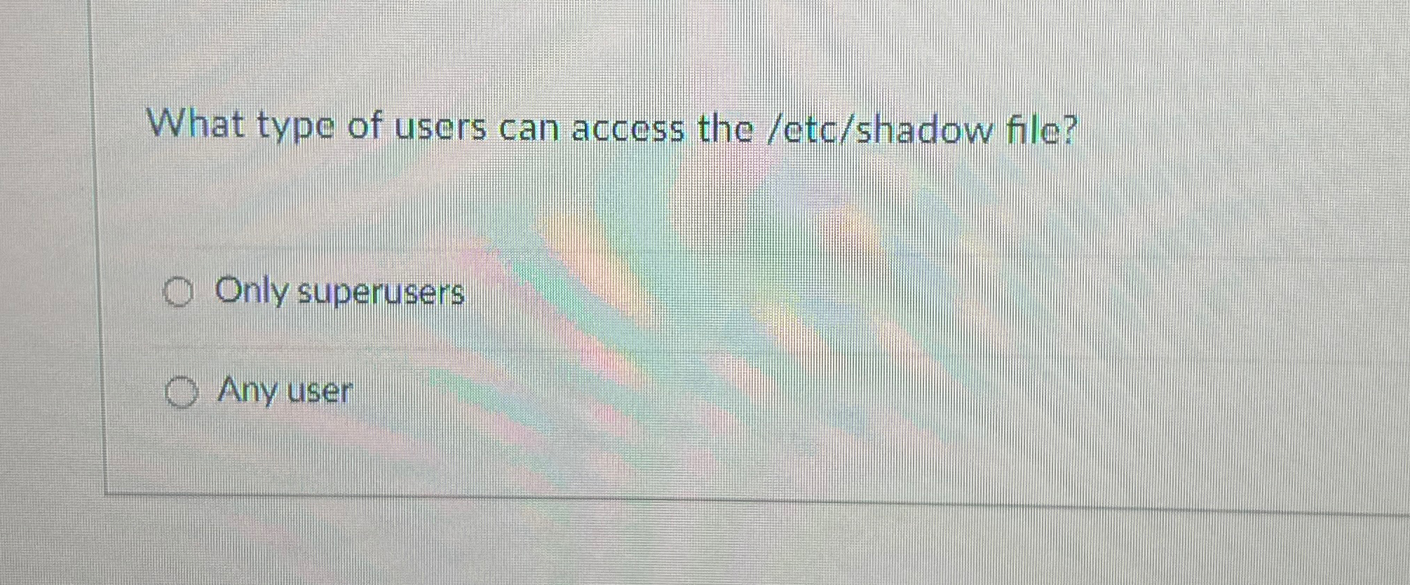 Solved What type of users can access the /etc/shadow | Chegg.com
