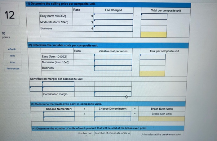 Solved (1) Determine the selling price per composite unit. | Chegg.com