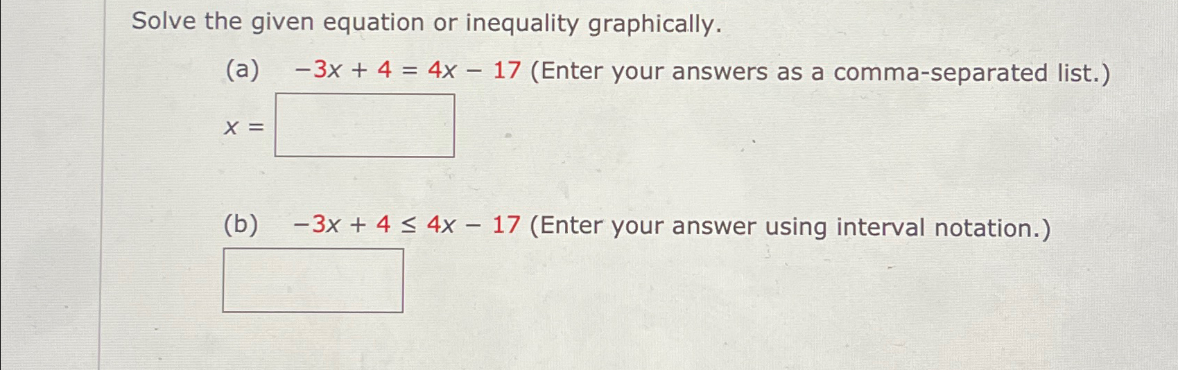 Solve the given equation or inequality | Chegg.com