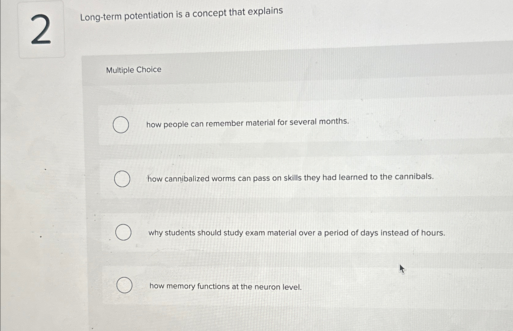 Solved Long-term potentiation is a concept that | Chegg.com