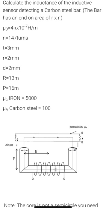 Solved Calculate the inductance of the inductive sensor | Chegg.com