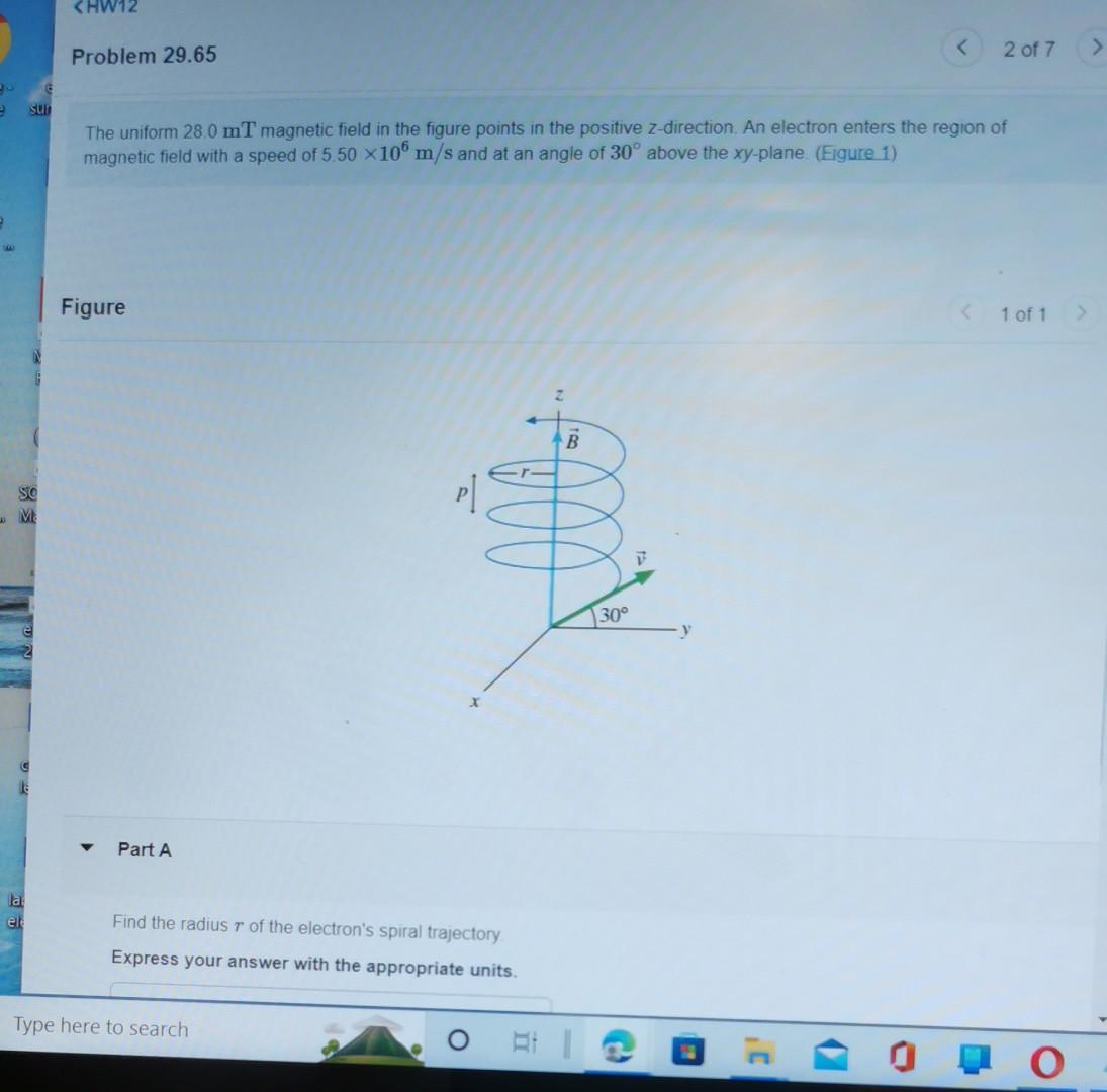 Solved Find the radius r of the electron's spiral | Chegg.com