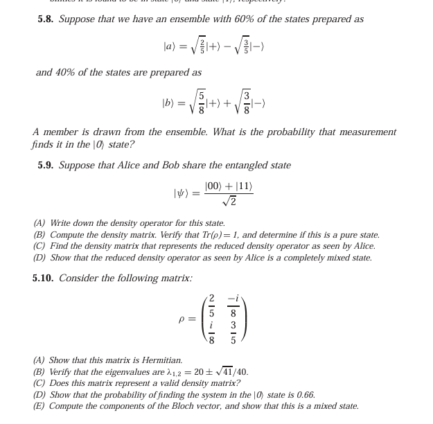 Solved 5.8. ﻿Suppose that we have an ensemble with 60% ﻿of | Chegg.com