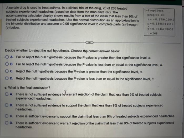 Solved a. It he ient two taled, left-taled, or nghtibles? | Chegg.com