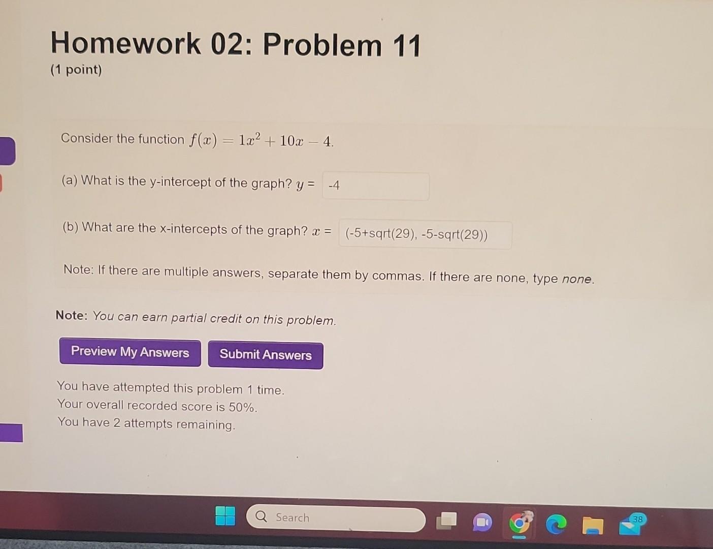 Solved Homework 02: Problem 10 (1 point) Consider the | Chegg.com Solved Homework 02: Problem 10 (1 point) Consider the | Chegg.com