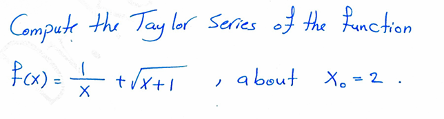 Solved Compute the Taylor Series of the function | Chegg.com