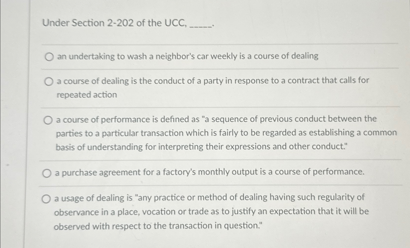 Solved Under Section 2-202 ﻿of the UCC, q,an undertaking to | Chegg.com
