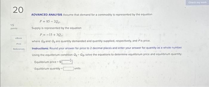 Solved 20 1.5 points eBook Print References ADVANCED | Chegg.com