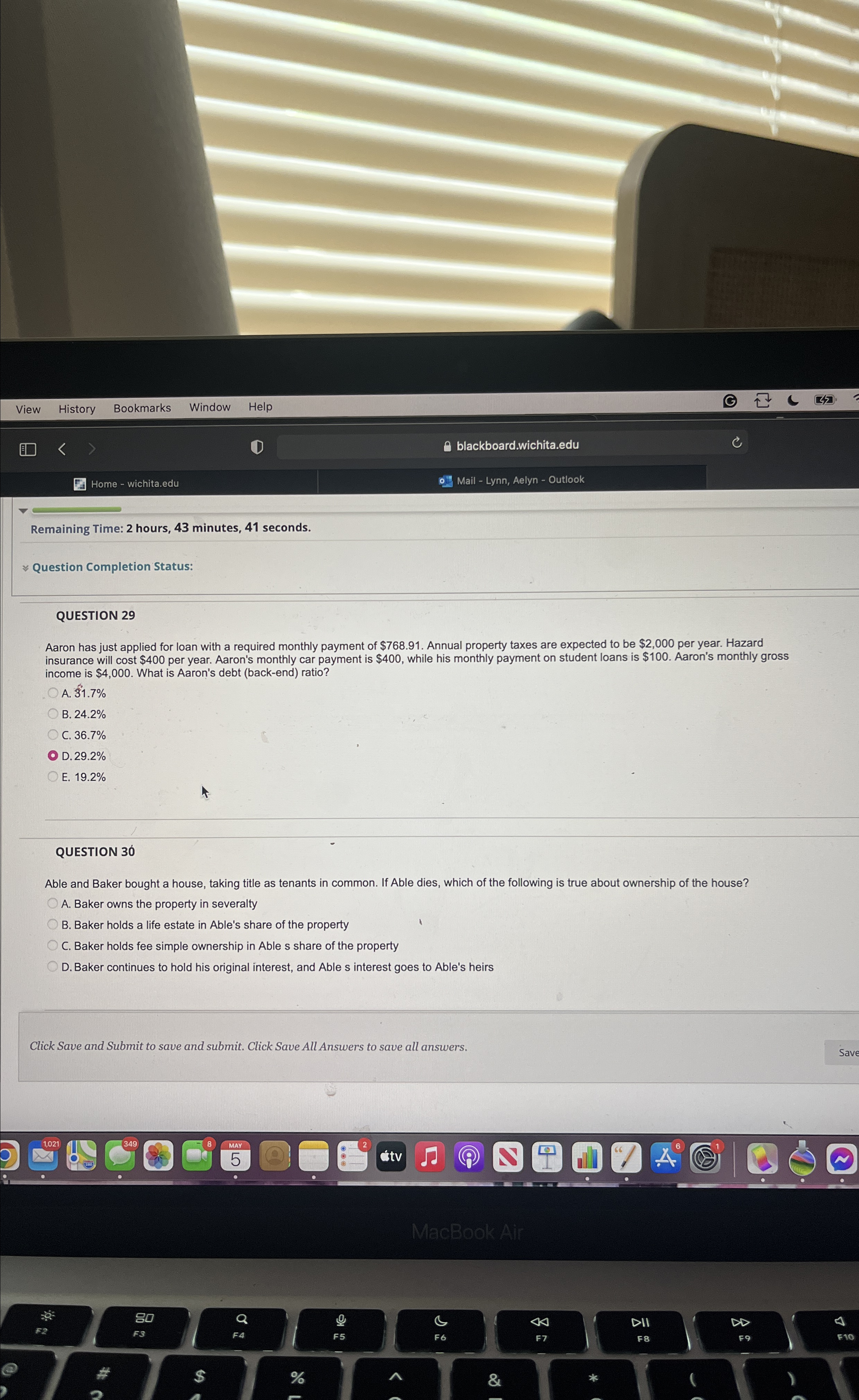 Solved Home - ﻿wichita.edublackboard.wichita.eduMail - | Chegg.com