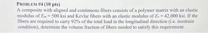 Solved PROBLEM \#4 (10 pts) A composite with aligned and | Chegg.com